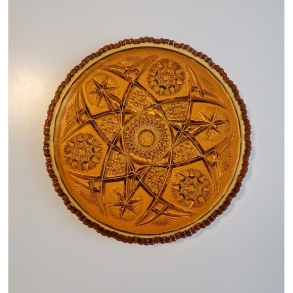 Wheaton | Dining | Vtg Wheaton Kemple Colonial Amber Sawtooth Pressed ...